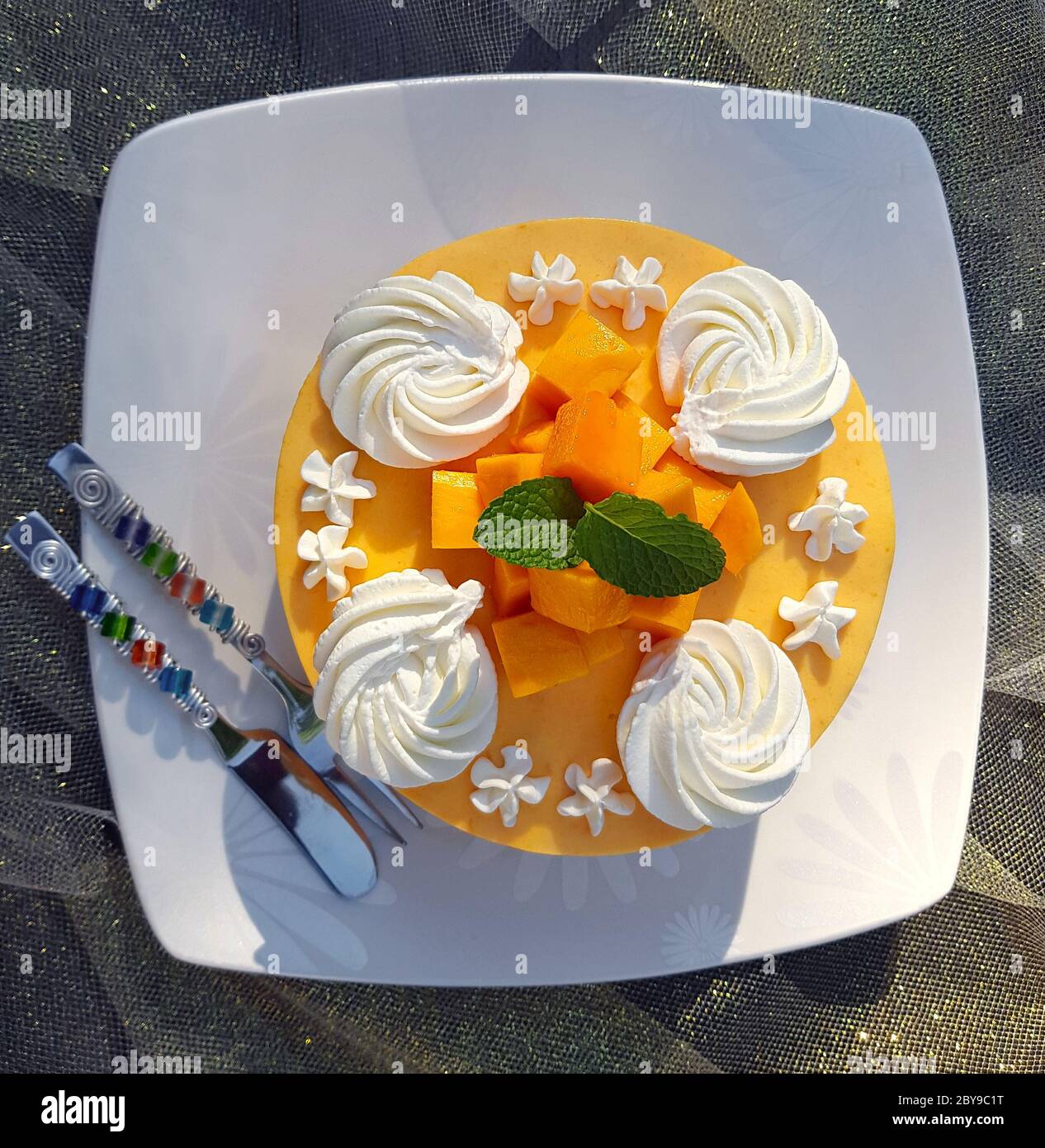 Homemade Mango Mousse Cake Stock Photo - Alamy