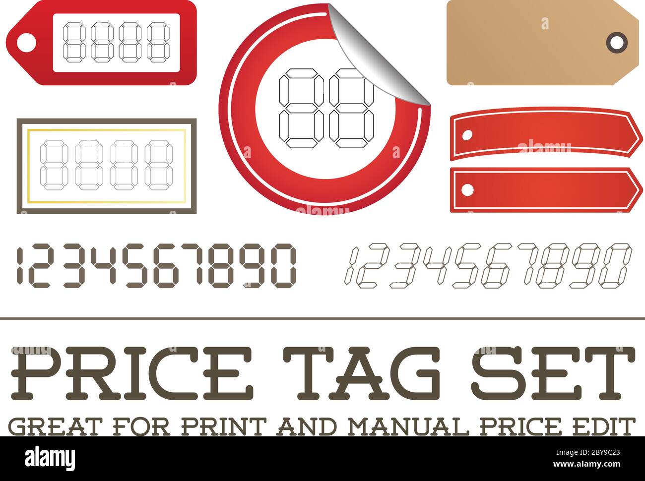 Vector Price Tag Set enable for print or manual price edit Stock Vector ...