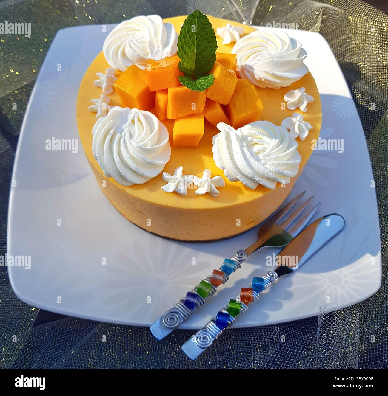 Homemade Mango Mousse Cake Stock Photo - Alamy
