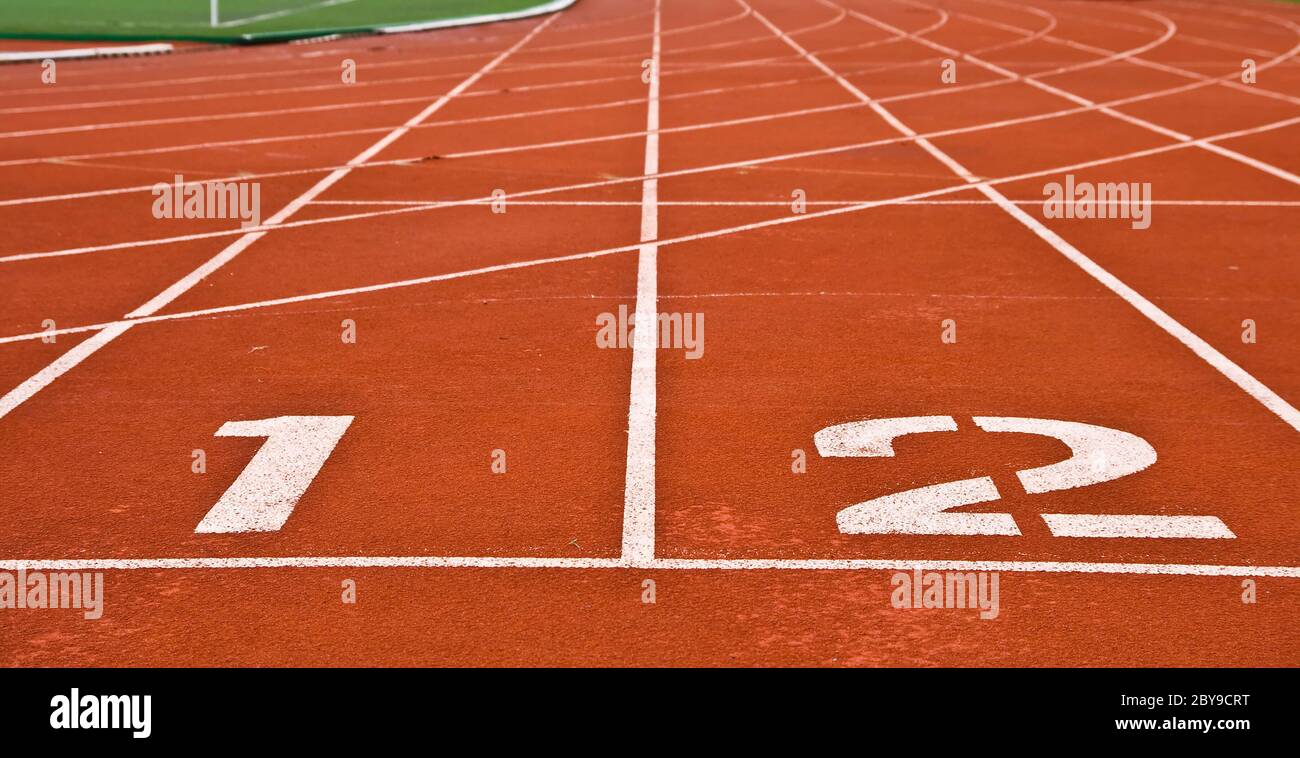 Running track number two hi-res stock photography and images - Alamy