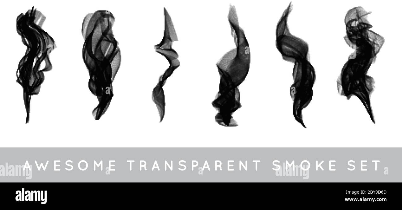 Vector Collection or Set of Realistic Cigarette Smoke or Fog or Haze ...