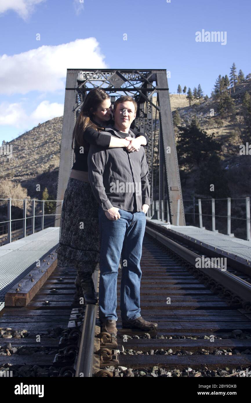 Love train couple hi-res stock photography and images - Alamy