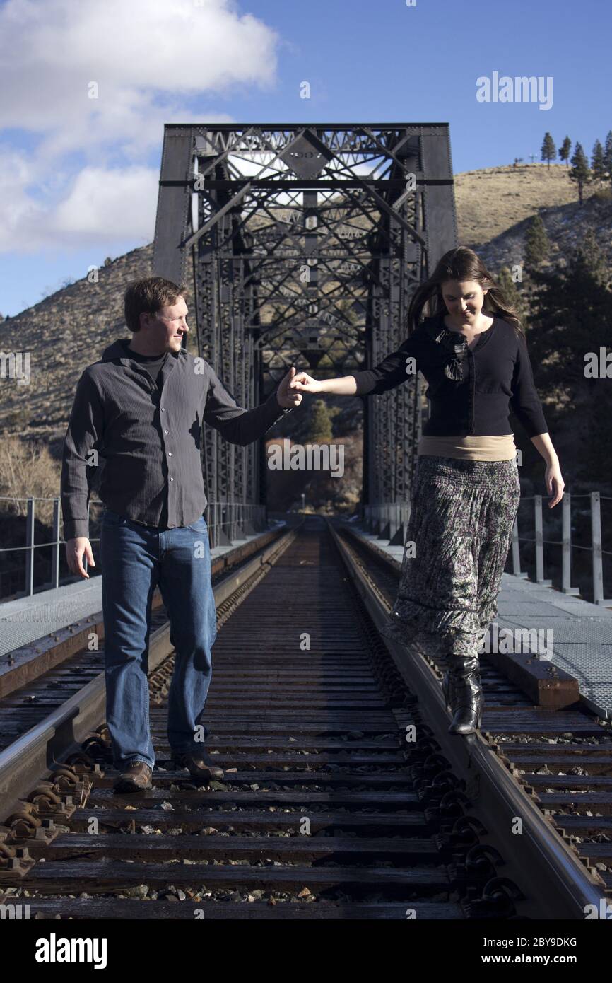 Love train couple hi-res stock photography and images - Alamy