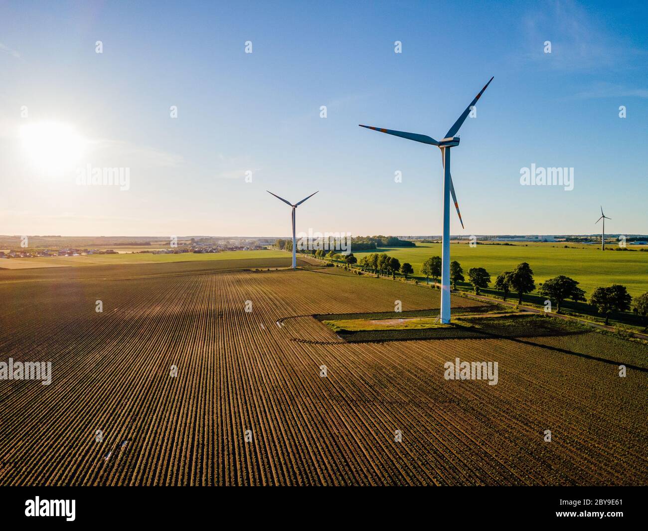 Aerial view of a wind hi-res stock photography and images - Alamy