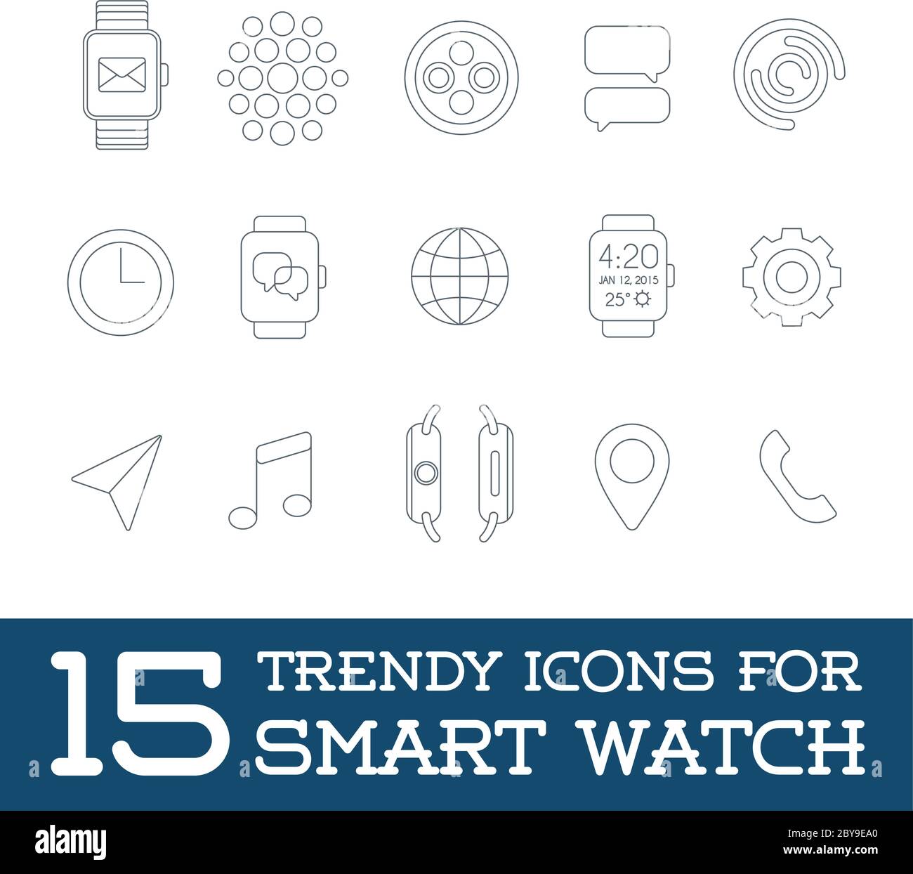 Smartwatch call icon set Cut Out Stock Images & Pictures - Alamy
