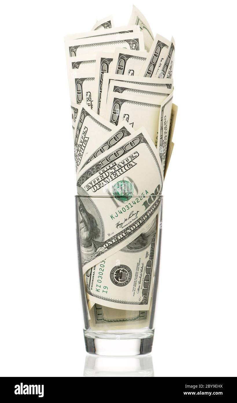Currency dollar notes glass hi-res stock photography and images - Alamy