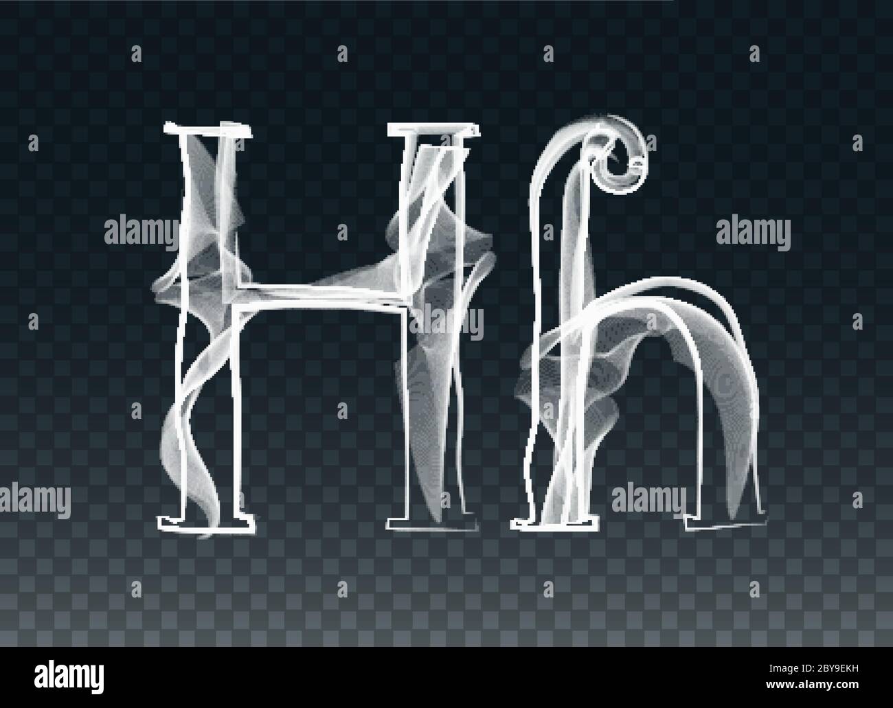 Vector Smoke or Haze Letter Font Type, two letters Stock Vector Image ...