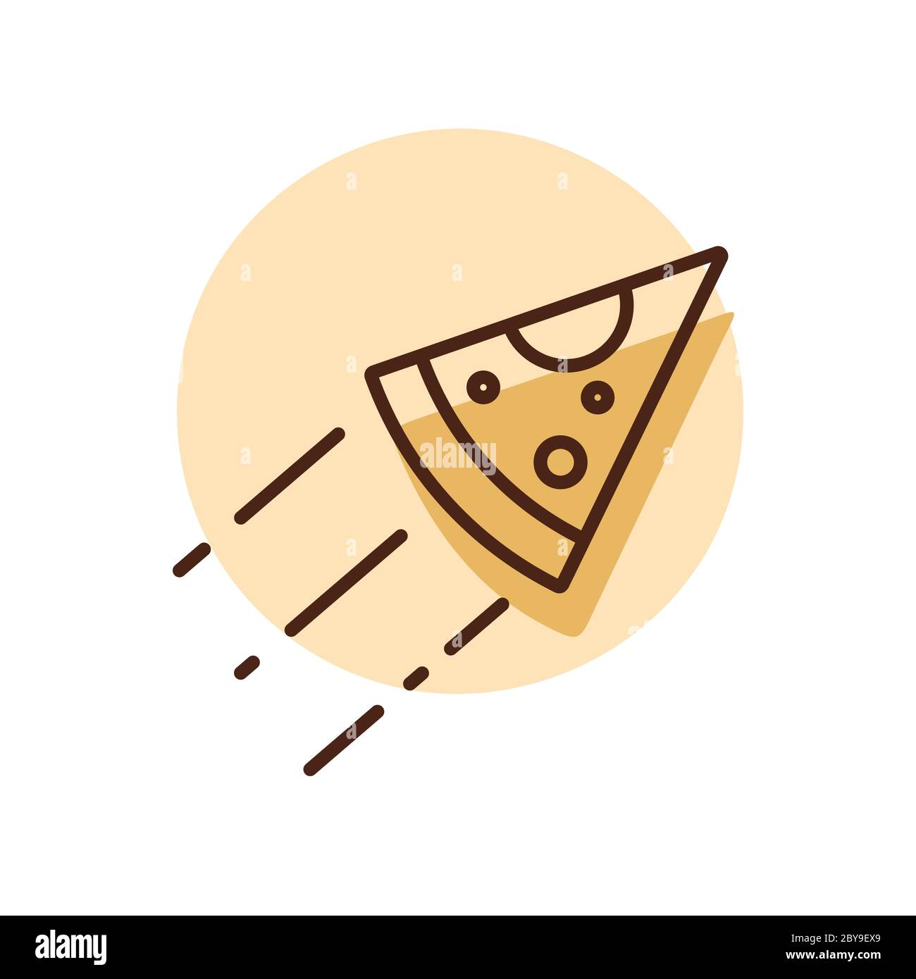 Slice of pizza vector icon. Fast food delivery symbol. Delivery sign ...