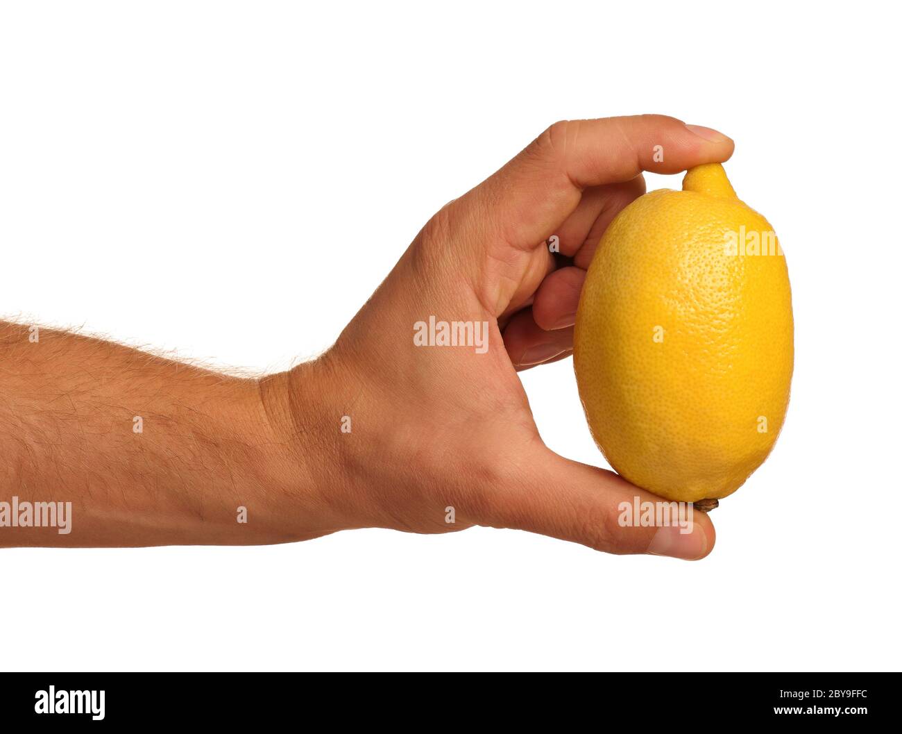 Hand with lemon Stock Photo - Alamy