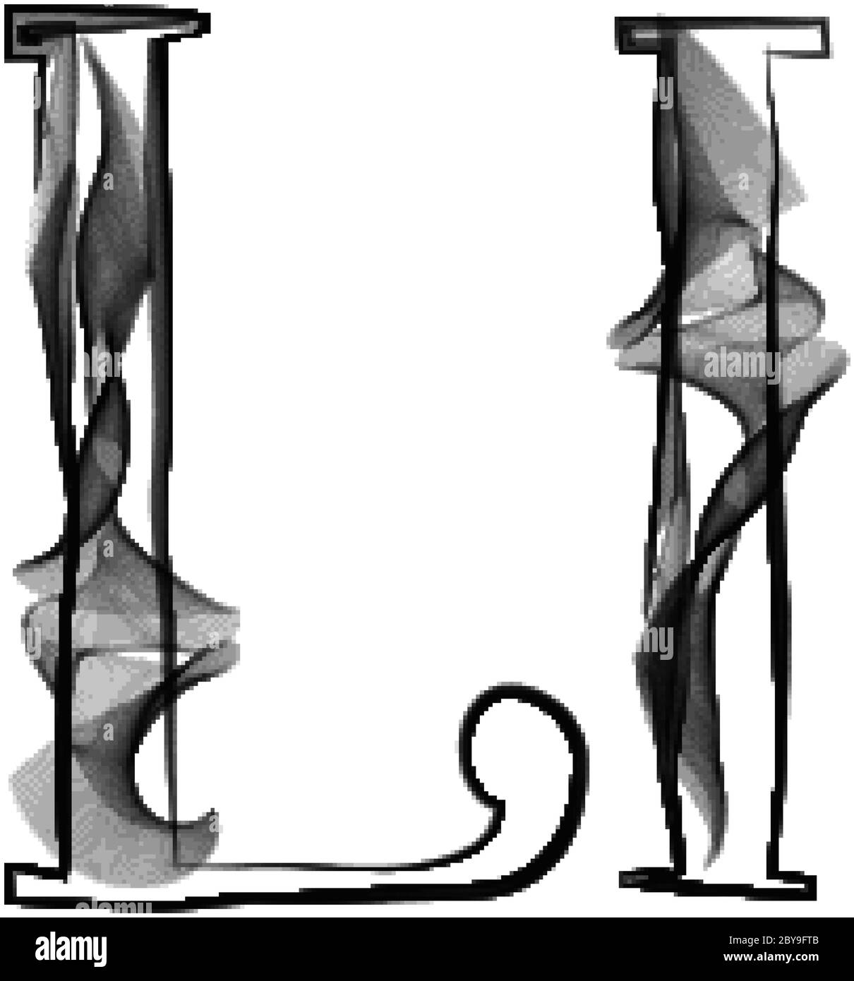 Vector Smoke or Haze Letter Font Type, two letters Stock Vector Image ...