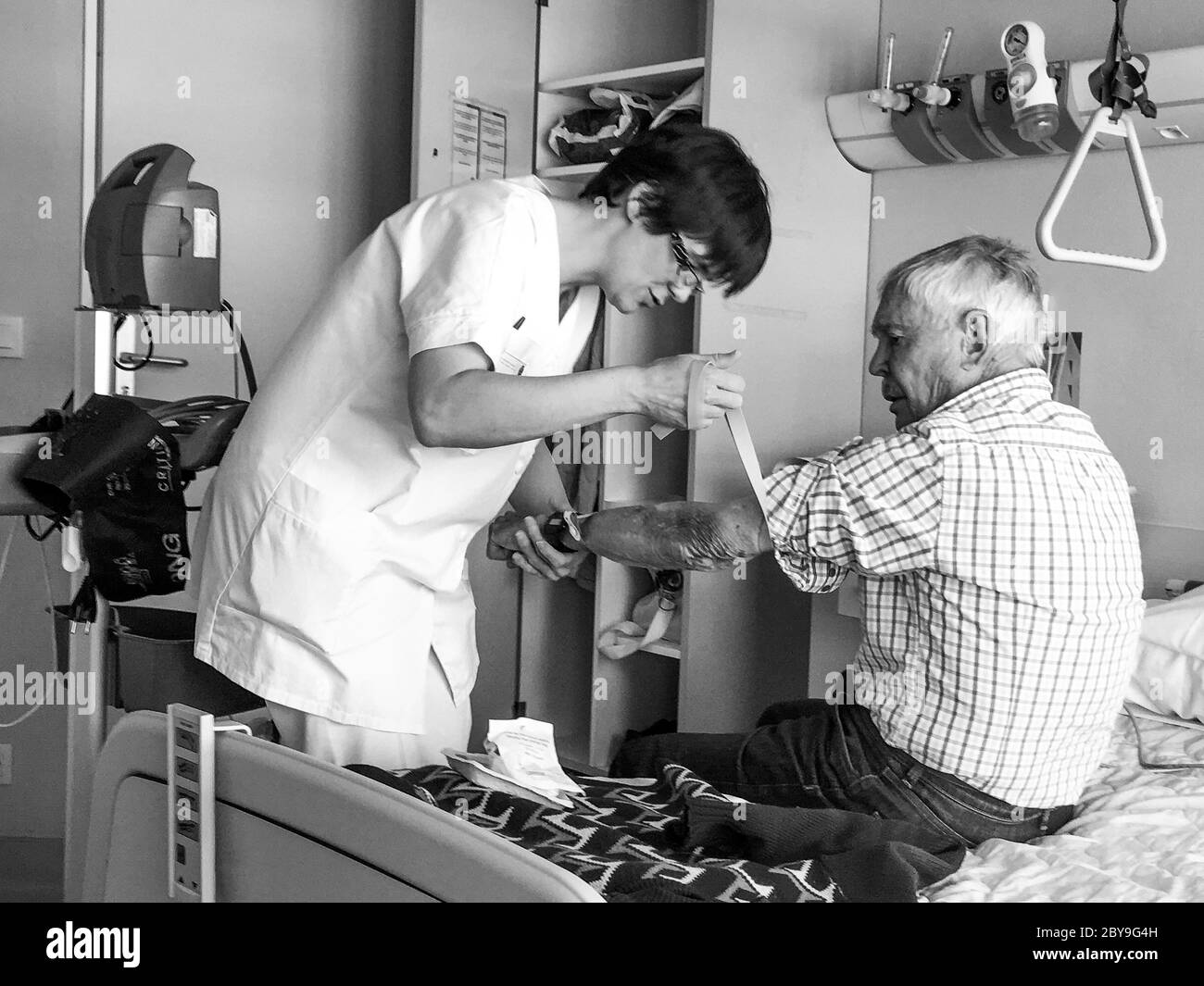 91 Years old man in an hospital room, Lyon, France Stock Photo - Alamy