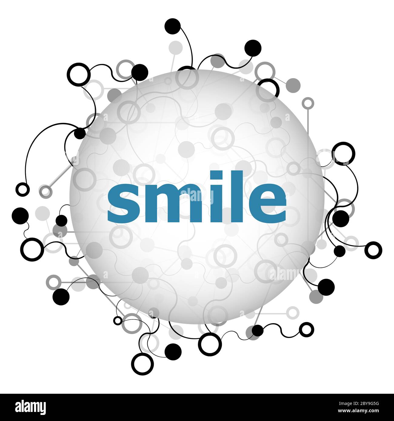 Text Smile. Social concept . Abstract background with connecting dots ...