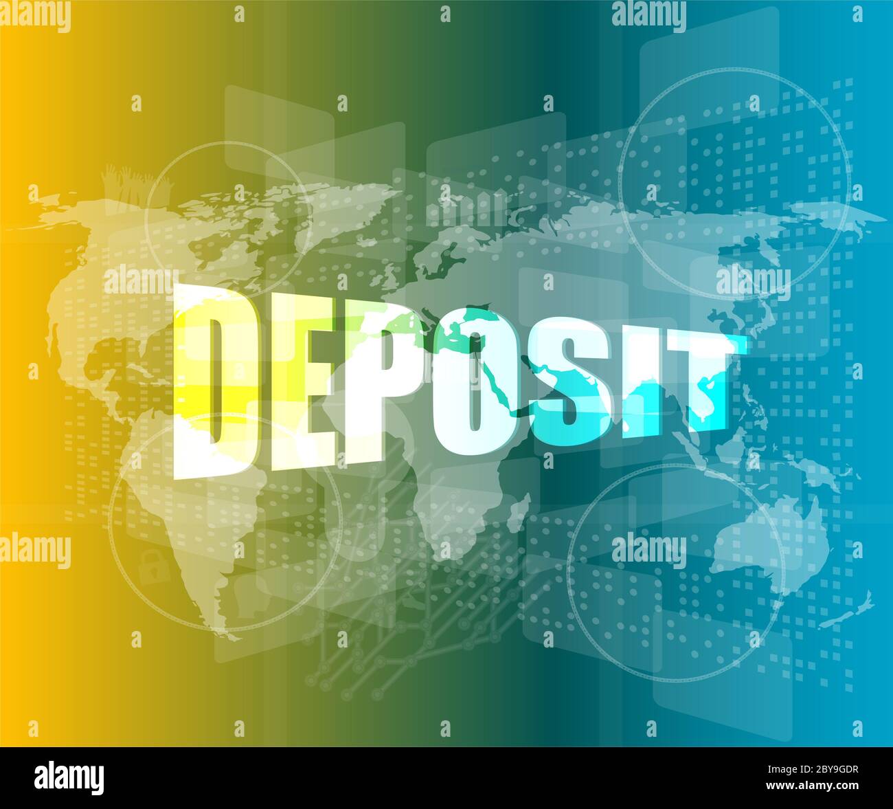 touch screen interface with deposit word Stock Photo - Alamy