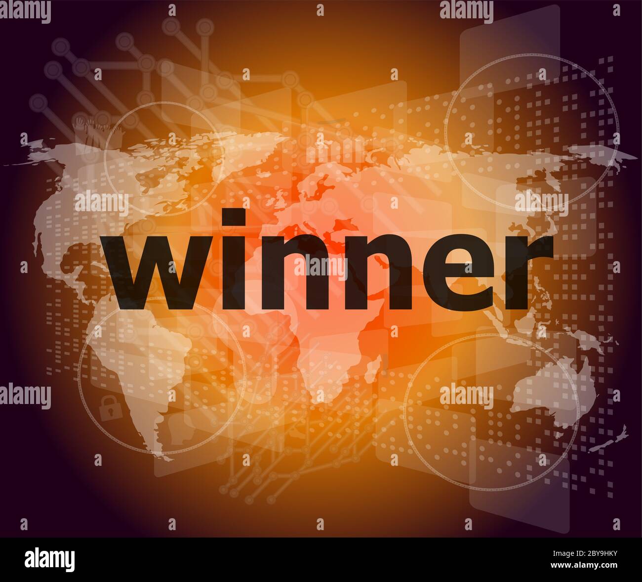 winner, green digital background, global internet concept Stock Photo ...