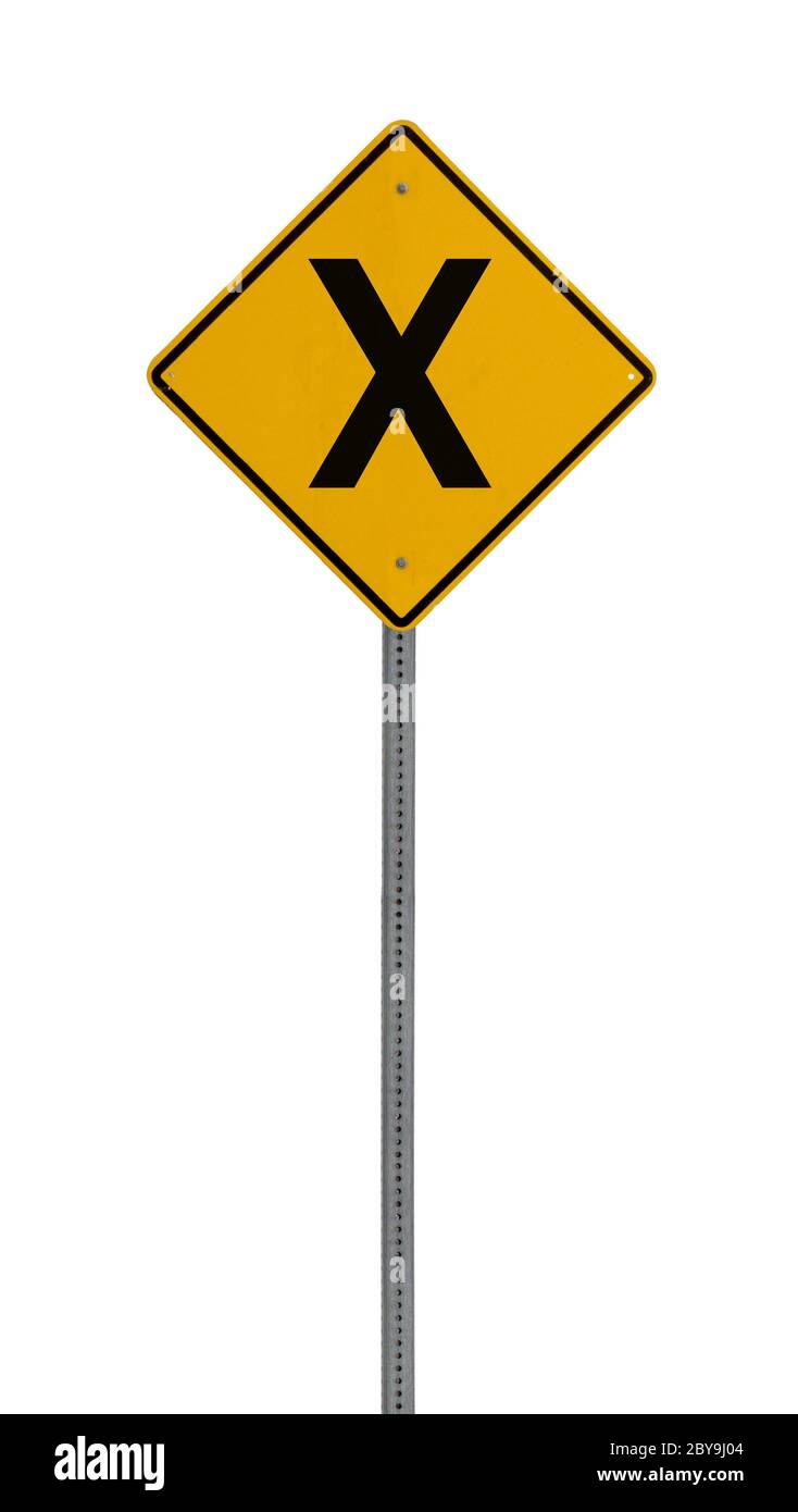 Isolated Yellow driving warning sign Stock Photo - Alamy