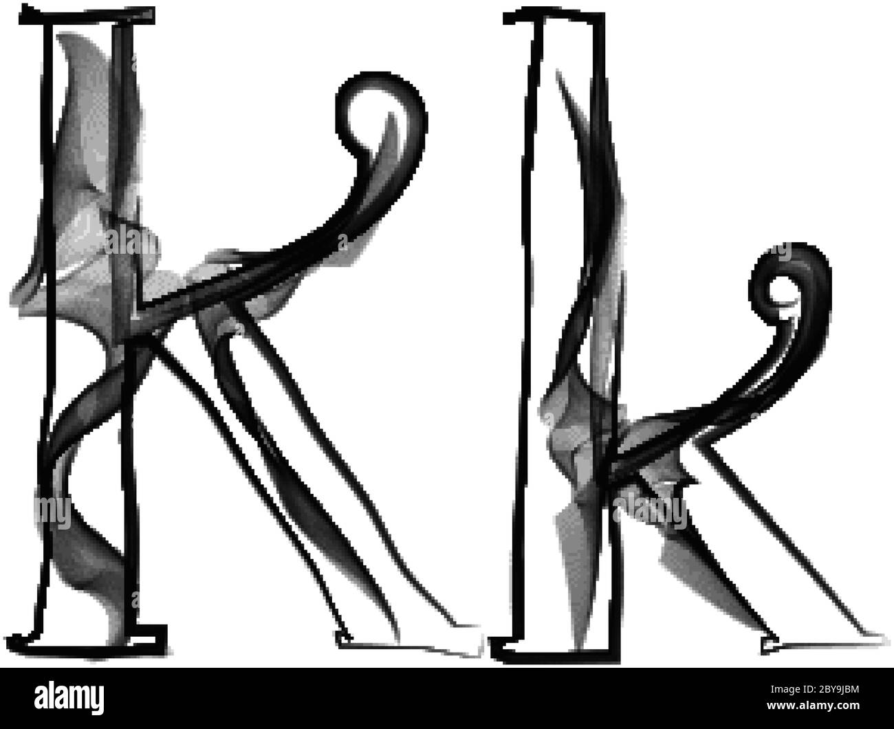 Vector Smoke or Haze Letter Font Type, two letters Stock Vector Image ...