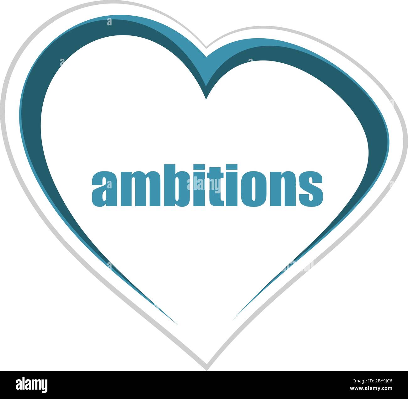 Security concept. word ambitions . Love heart icon button for web ...