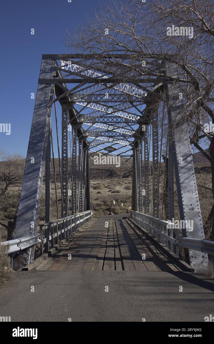 An old steel bridge Stock Photo - Alamy