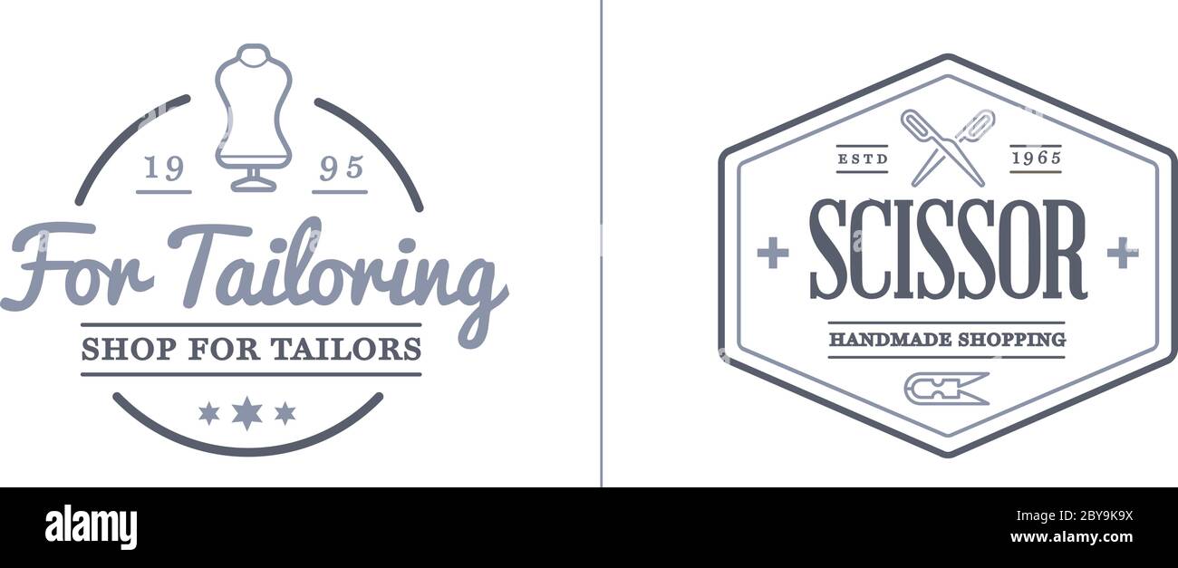 Set of Vector Tailoring Tailor Sew Elements and Sewing Knitting ...