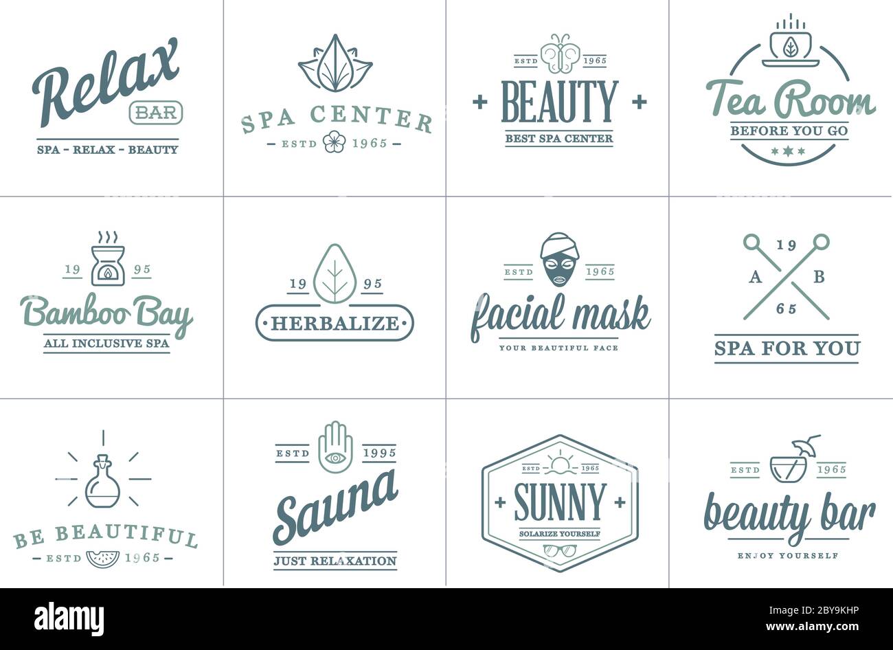 Set of Vector Spa Beauty Yoga Sport Elements Illustration can be used ...