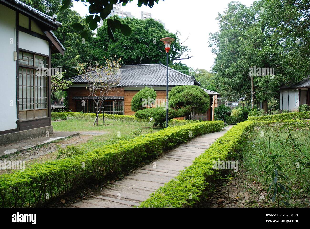 Hsinchu, Taiwan Hsinchu Park with buildings and little business ...