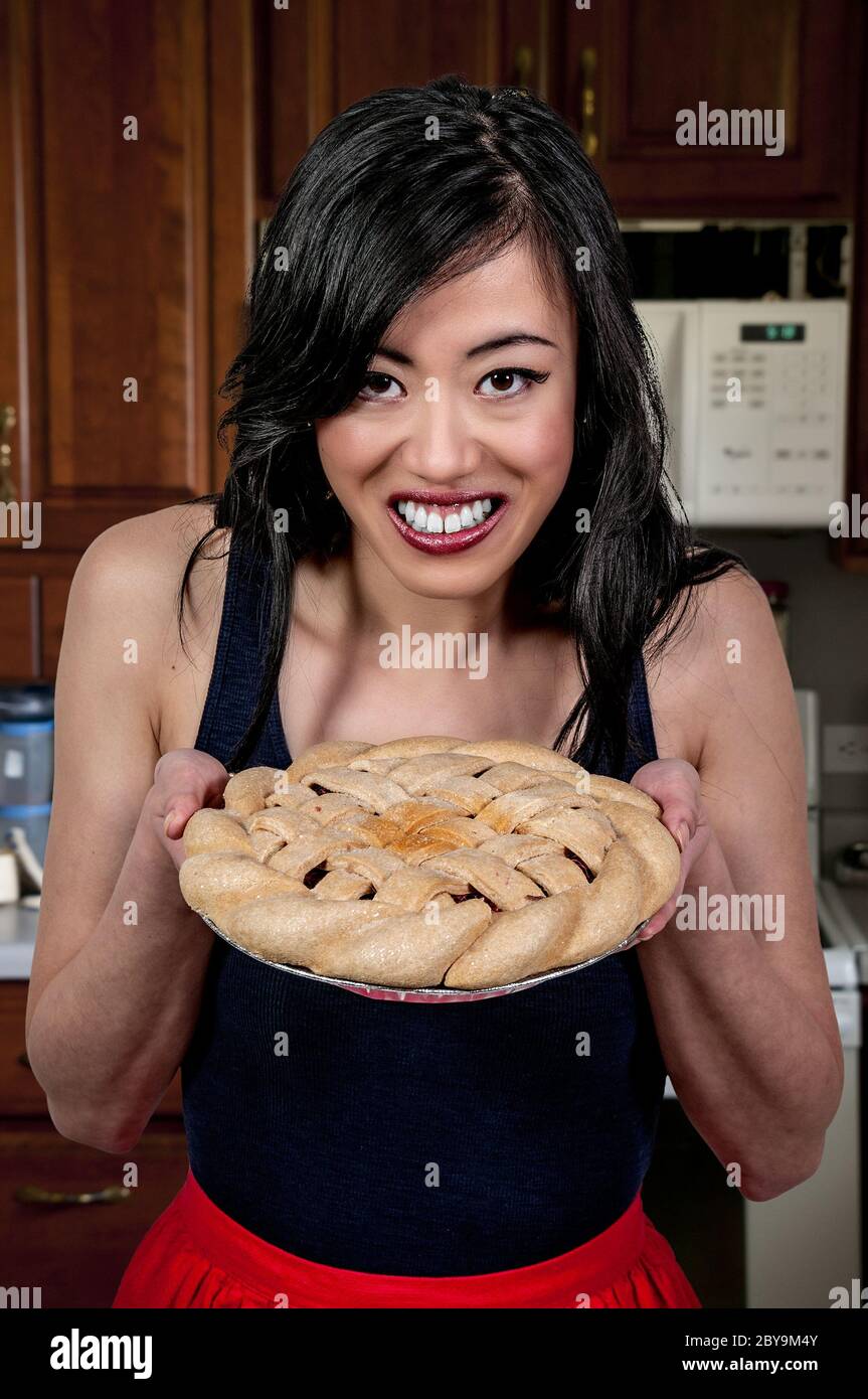 Woman proud of home baking hi-res stock photography and images - Alamy