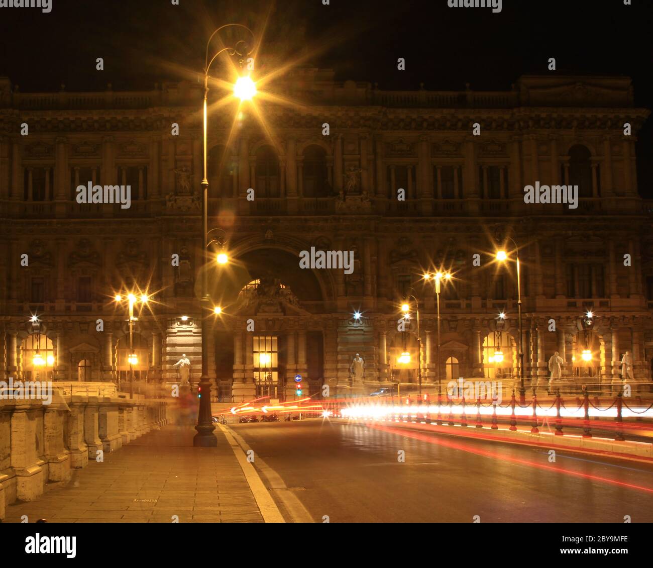 light trails in rome Stock Photo - Alamy