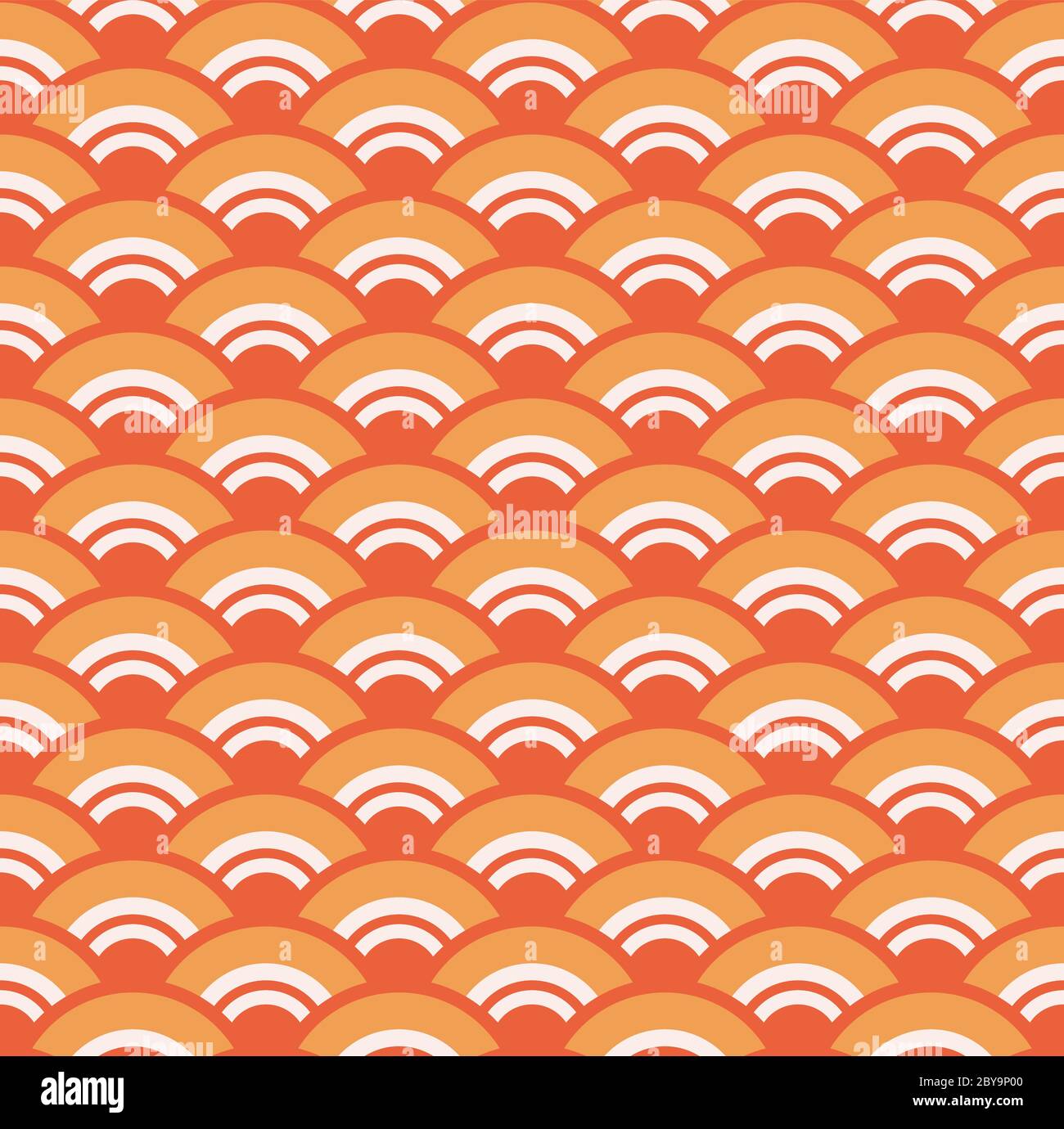 Japanese style retro vintage seamless pattern background orange scale ...