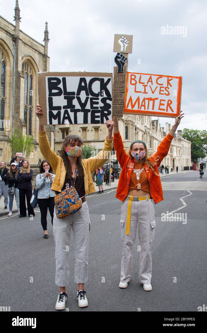 Oxford,UK 9th June 2020 Uk. Campaigner of Rhodes Must fall held a ...