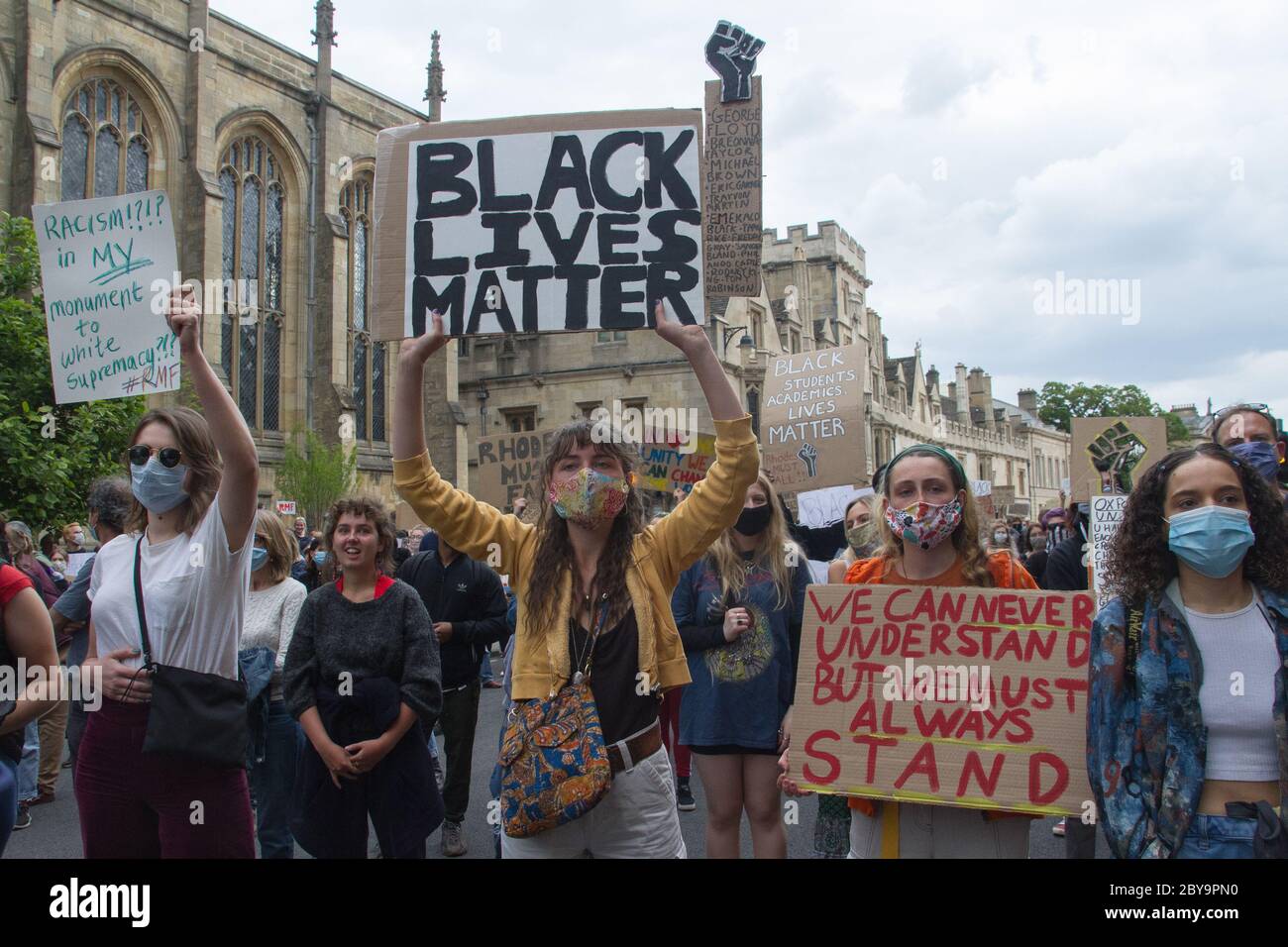 Oxford,UK 9th June 2020 Uk. Campaigner of Rhodes Must fall held a ...