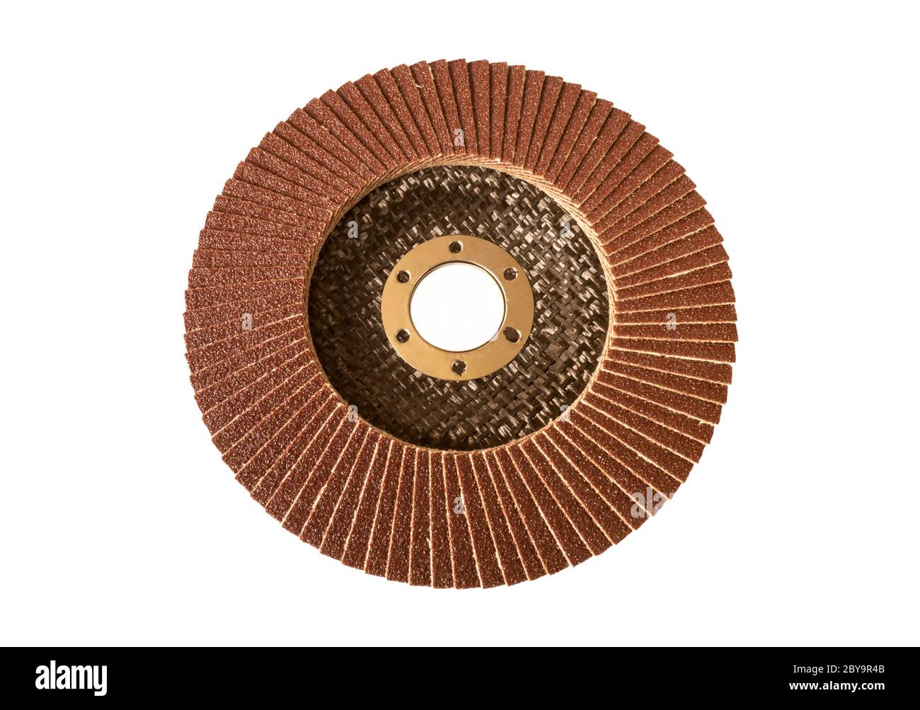 The Polishing disk with brown sandpaper insulated on white background ...