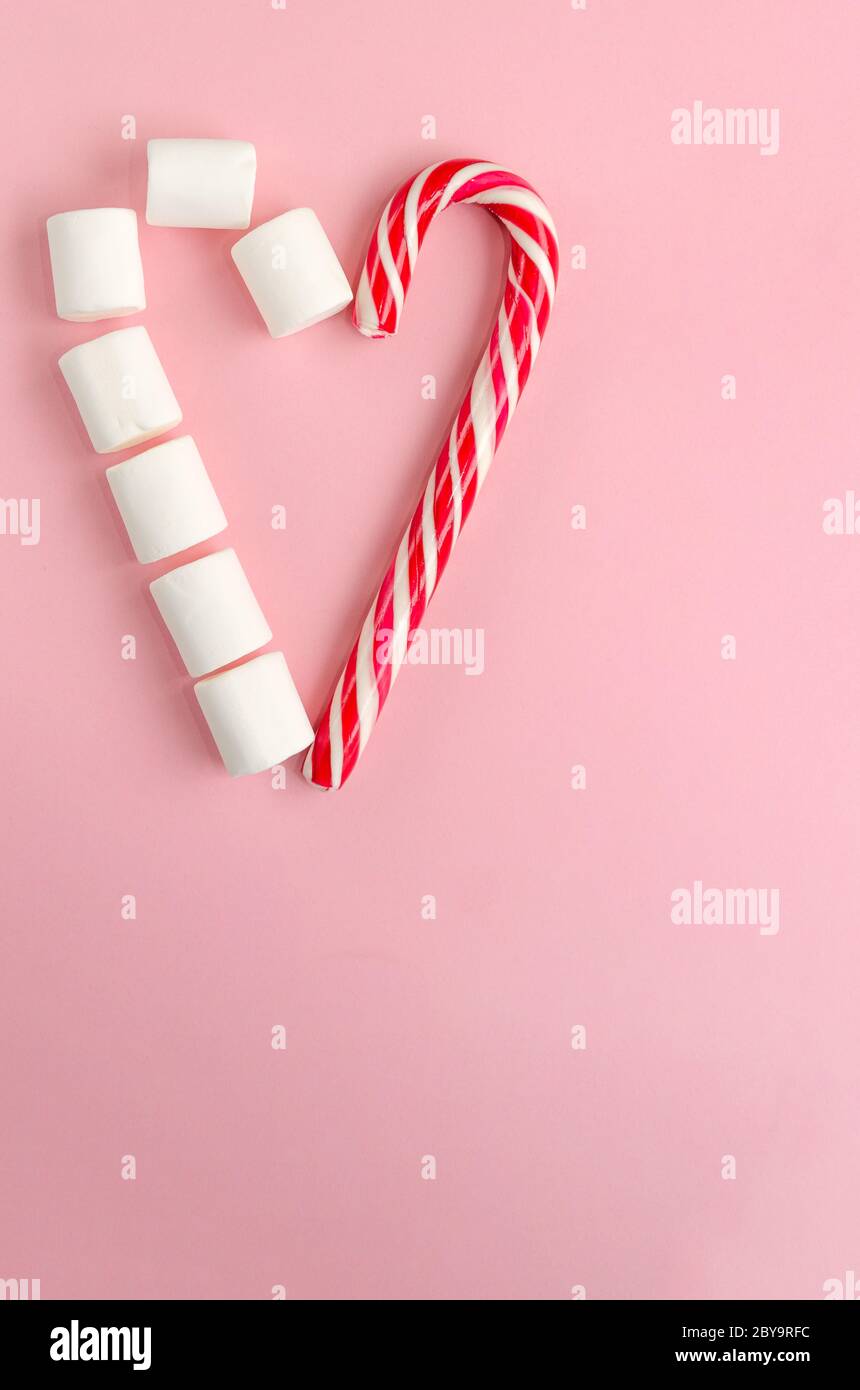 Candy Cane Heart Background