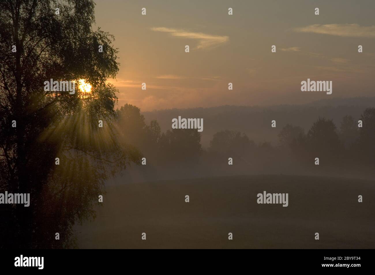dawn in countryside Stock Photo - Alamy