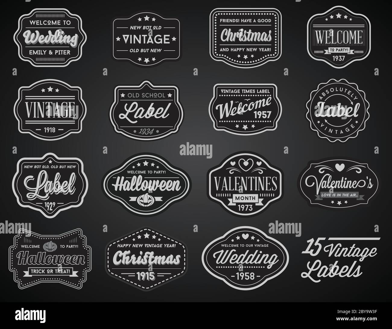 Vector Set of Vintage Retro Styled Premium Design Labels Stock Vector ...
