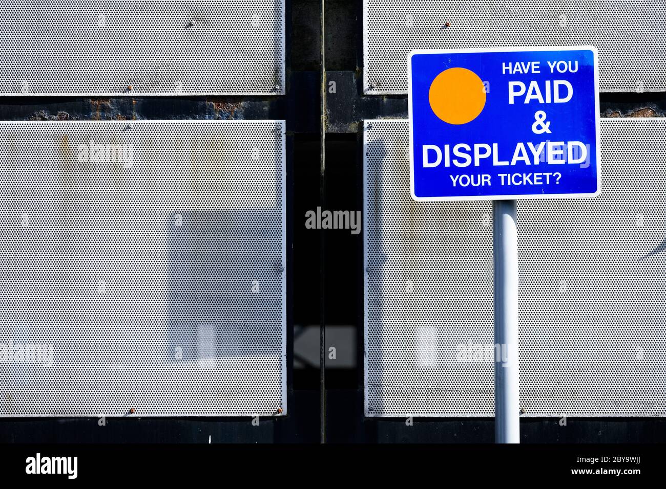 Paid and displayed your parking ticket sign Stock Photo - Alamy