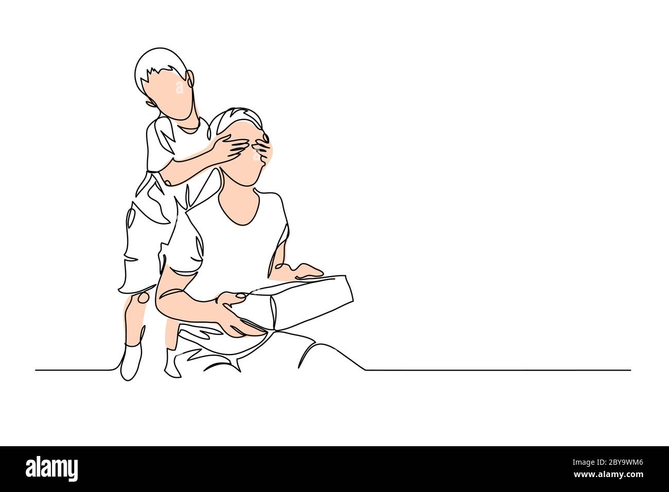 Father and son outline Stock Vector Images - Alamy