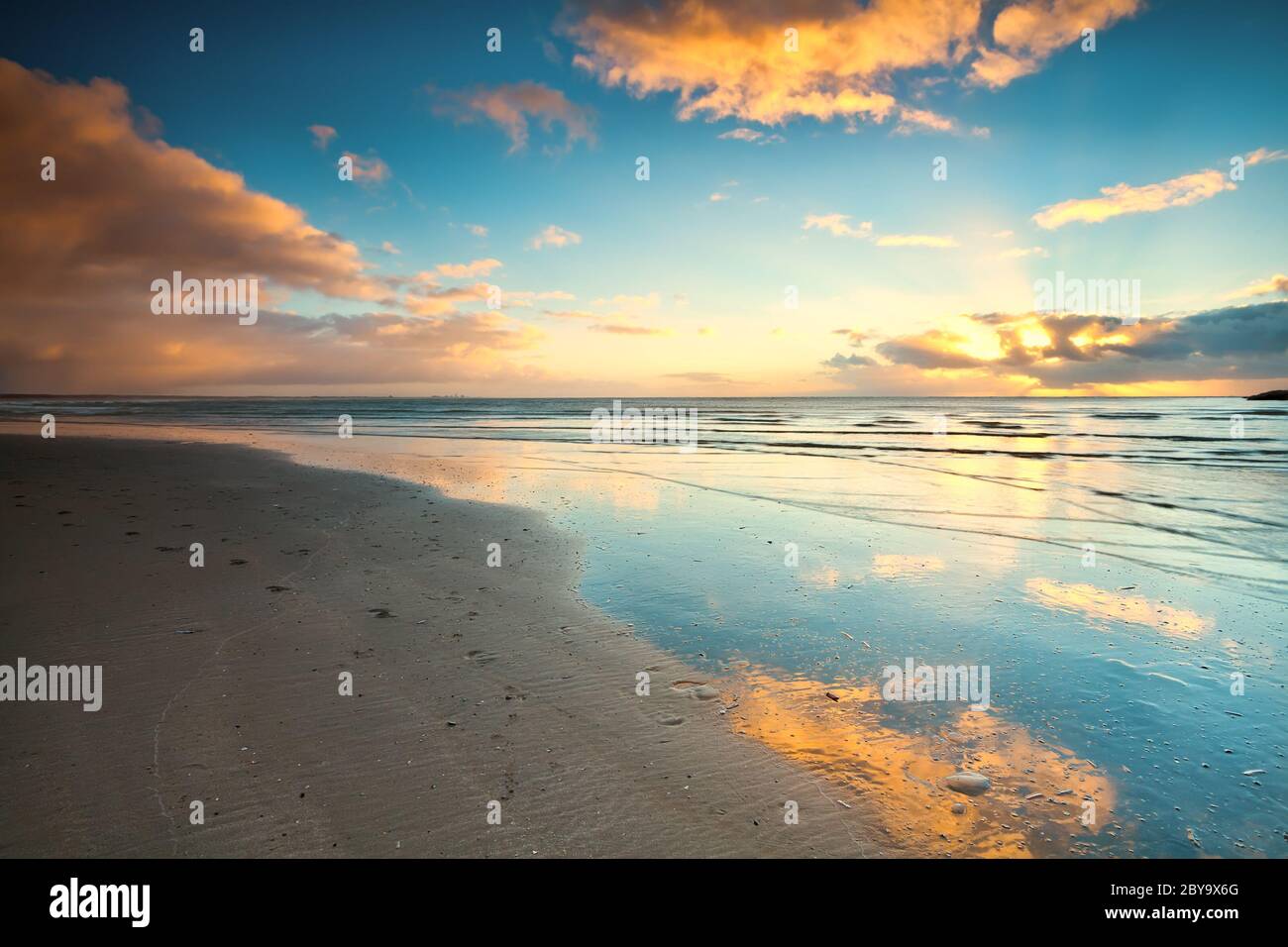 sunset over North sea Stock Photo - Alamy