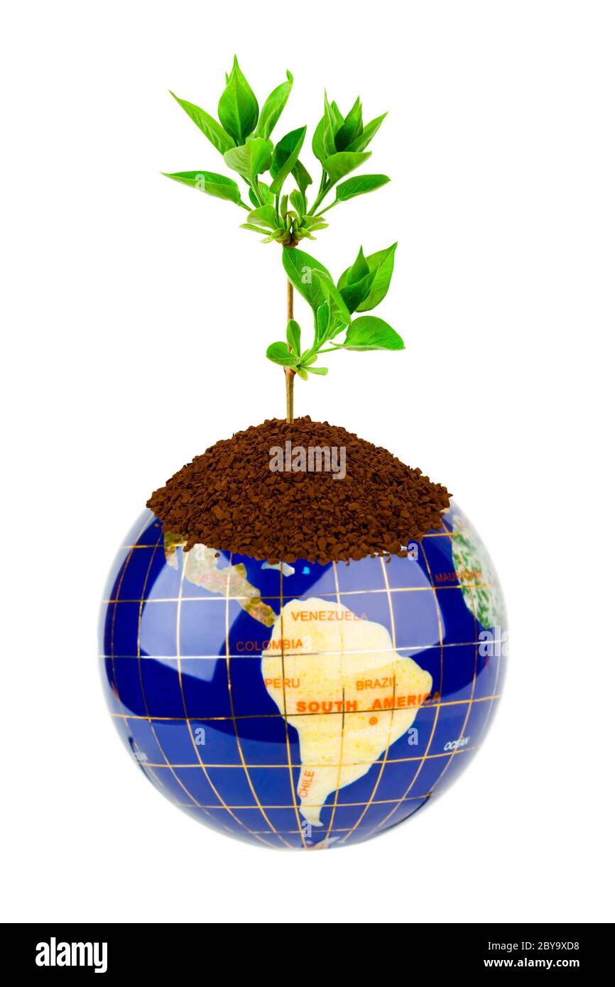 Globe and plant Stock Photo - Alamy