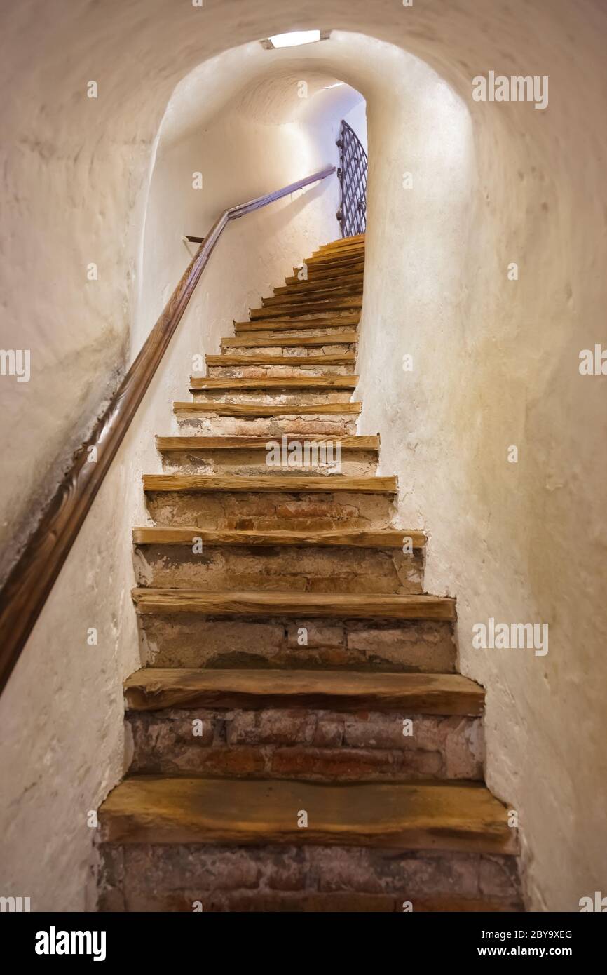 Spiral stairs inside castle hi-res stock photography and images - Alamy