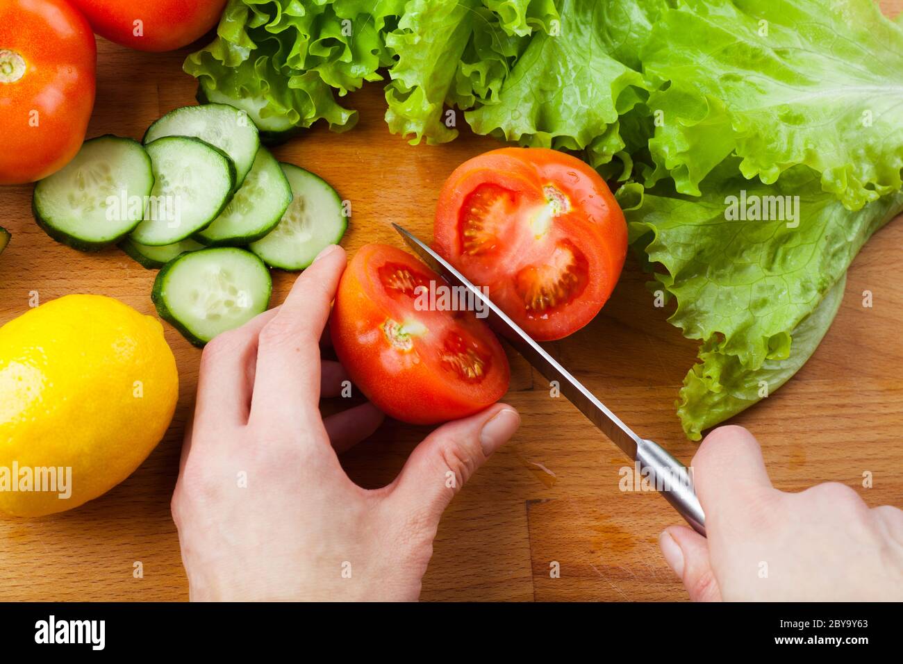 Selective focus female cutting hi-res stock photography and images - Alamy
