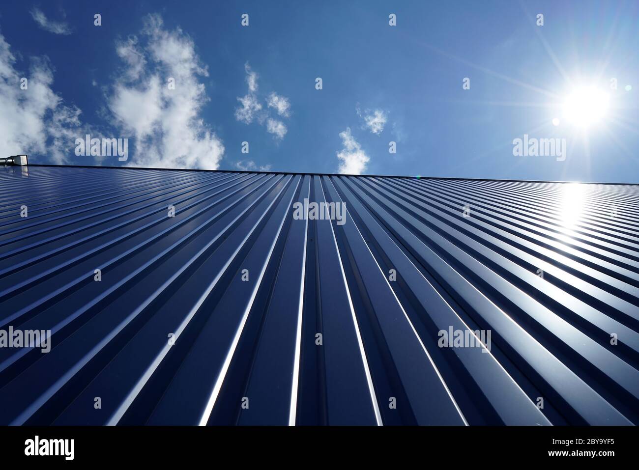 Factory barrels in industrial areas with aluminum as outer cladding ...