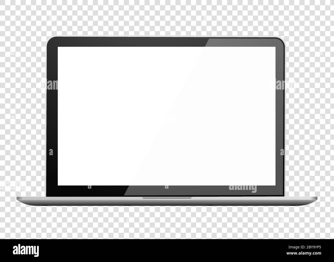 Realistic laptop front view. Notebook empty screen Stock Vector Image ...