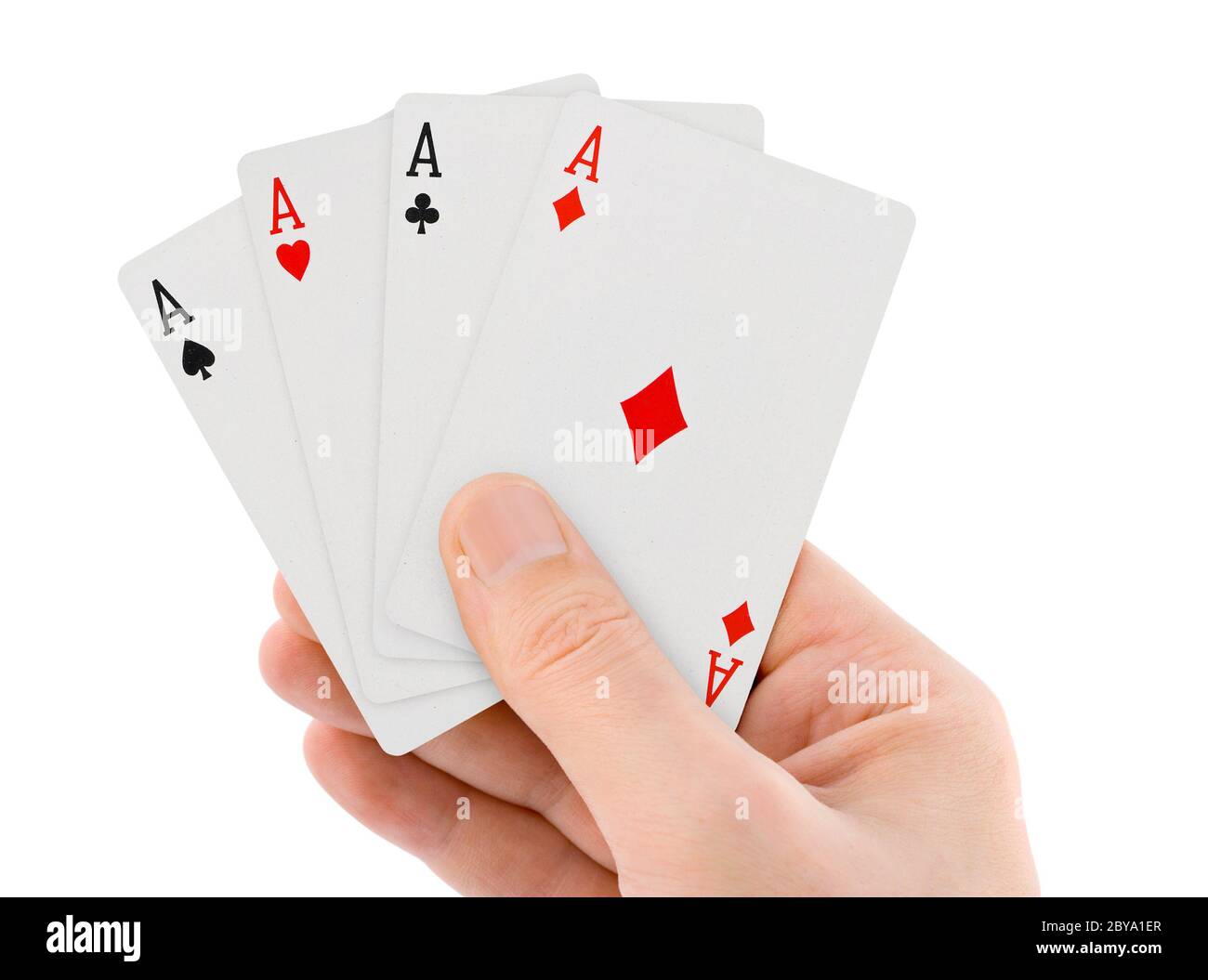 Playing cards in hand Stock Photo - Alamy