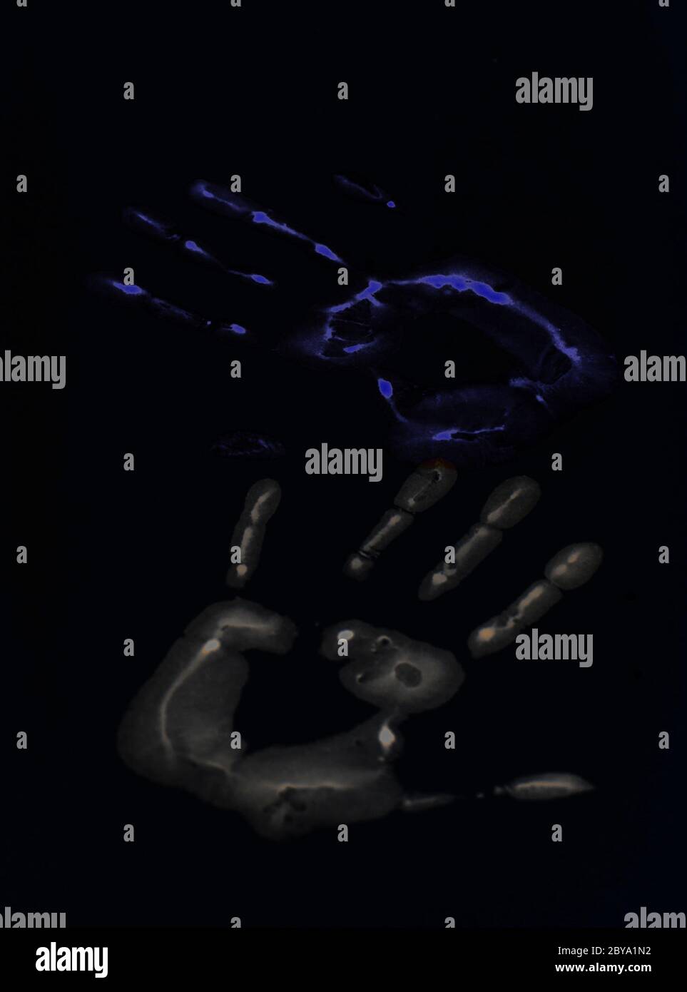 Handprint black background hi-res stock photography and images - Alamy