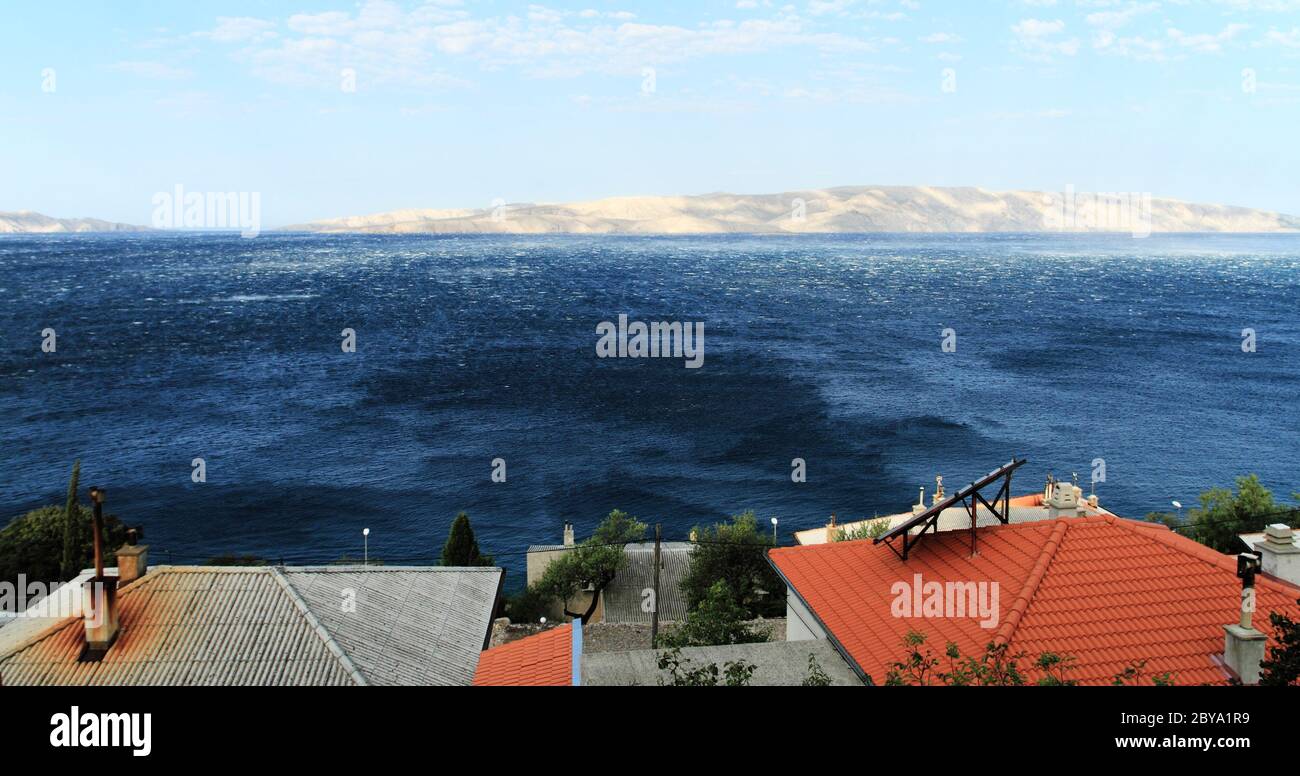 Raging sea with furious waves and fierce wind (Croatia-Senj Stock Photo ...