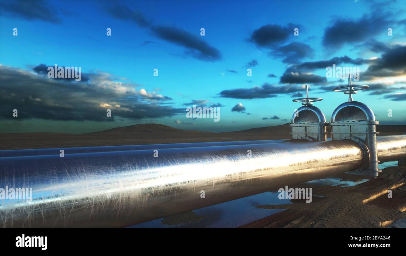 Oil gas pipes in desert hi-res stock photography and images - Alamy