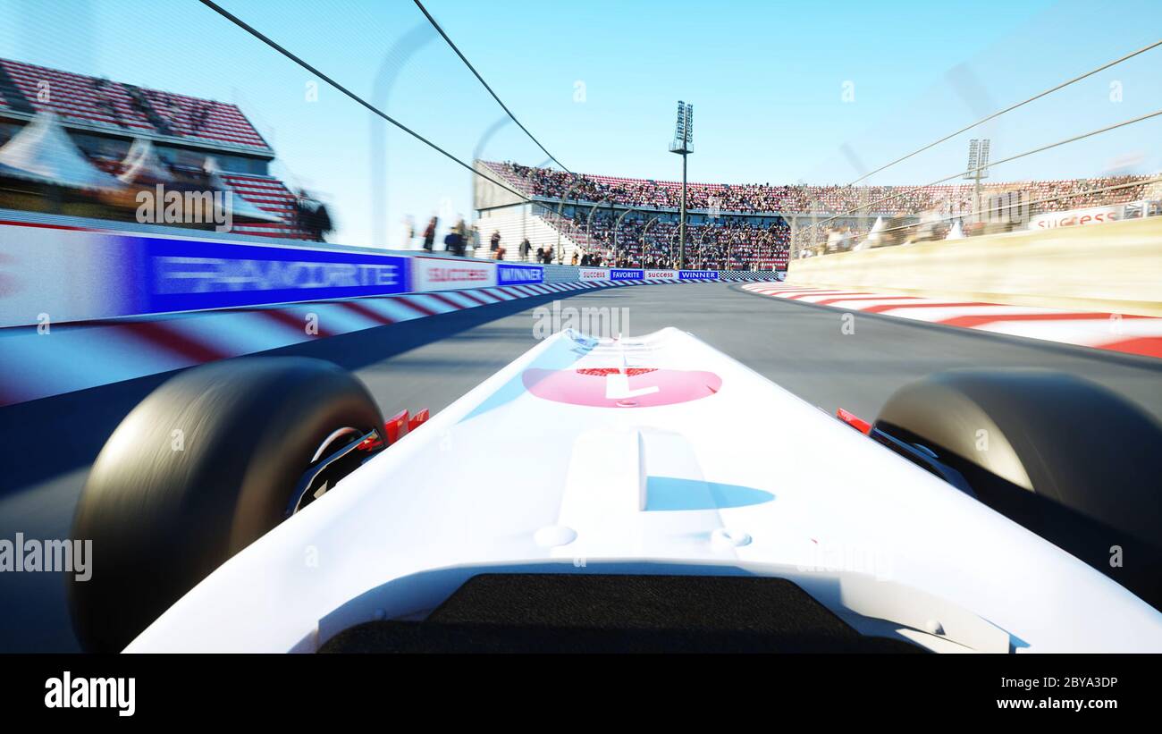Race car. Very fast driving. 3d rendering Stock Photo - Alamy