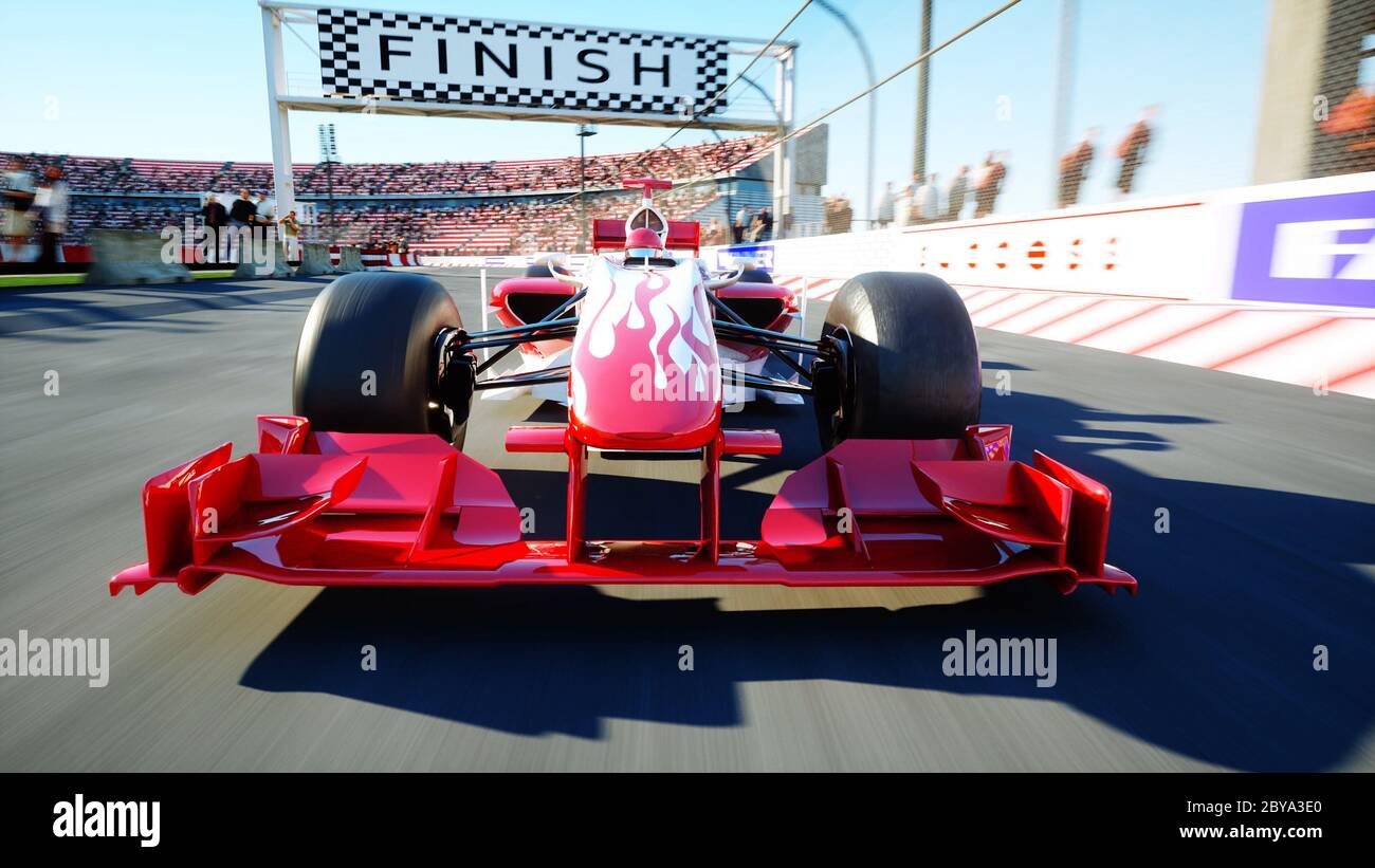 Race car. Very fast driving. 3d rendering Stock Photo - Alamy