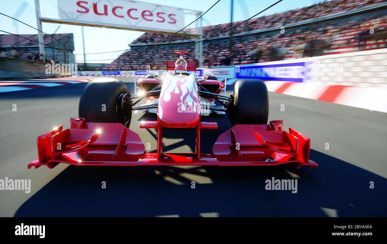 Race car. Very fast driving. 3d rendering Stock Photo - Alamy