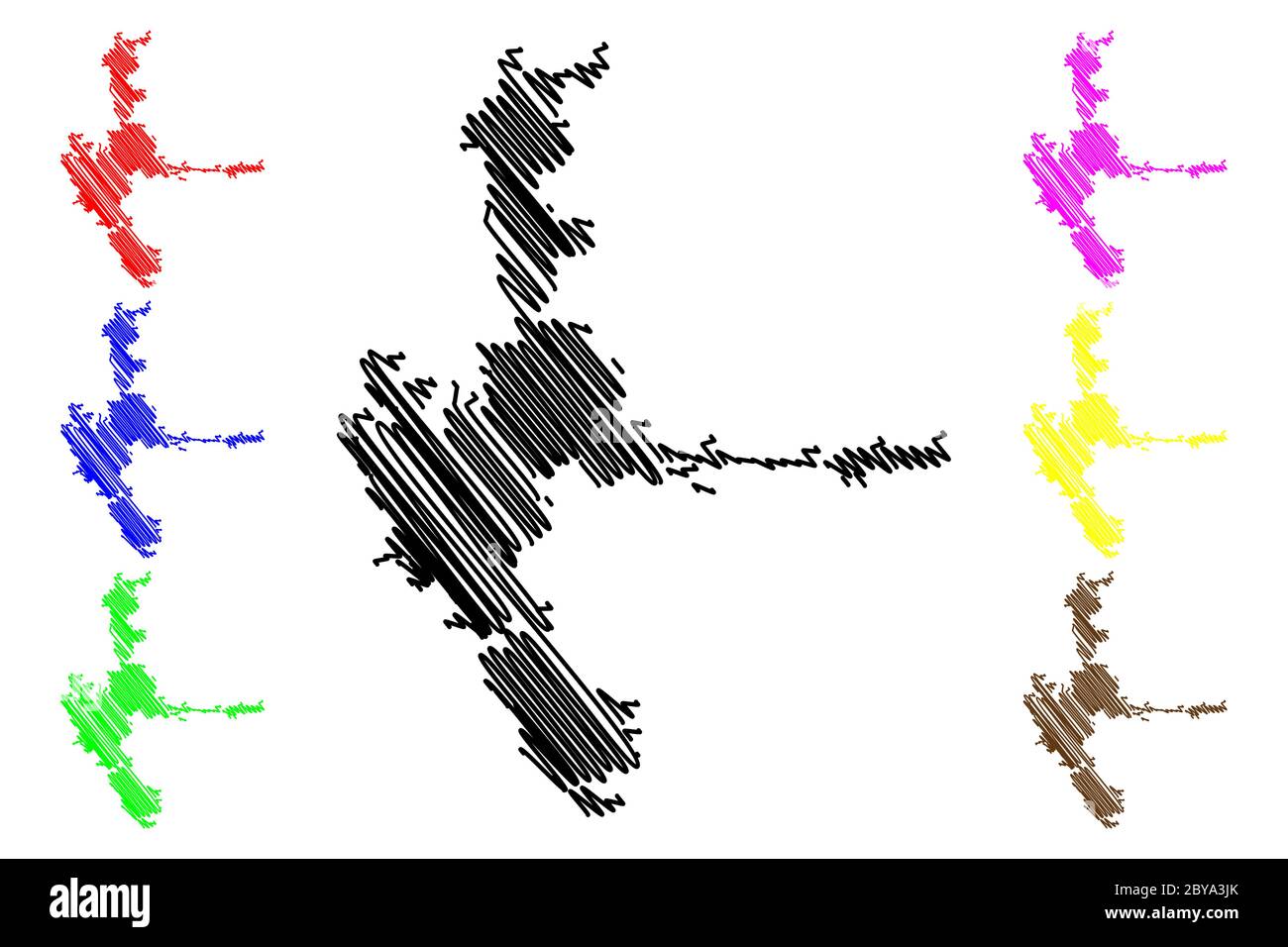 Sanliurfa City (Republic of Turkey) map vector illustration, scribble ...
